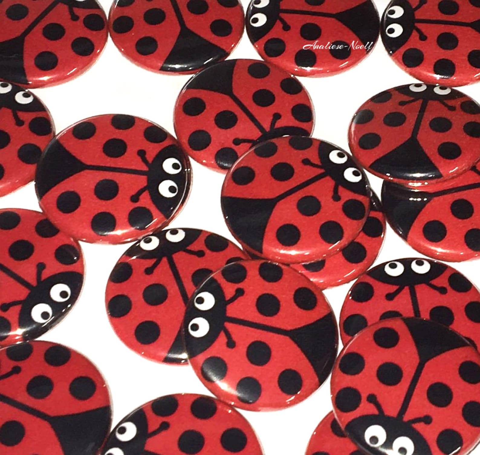 Red Ladybug Magnet, 1, 1.25, 1.5, Button Magnet, Ladybug, Red Ladybug ...