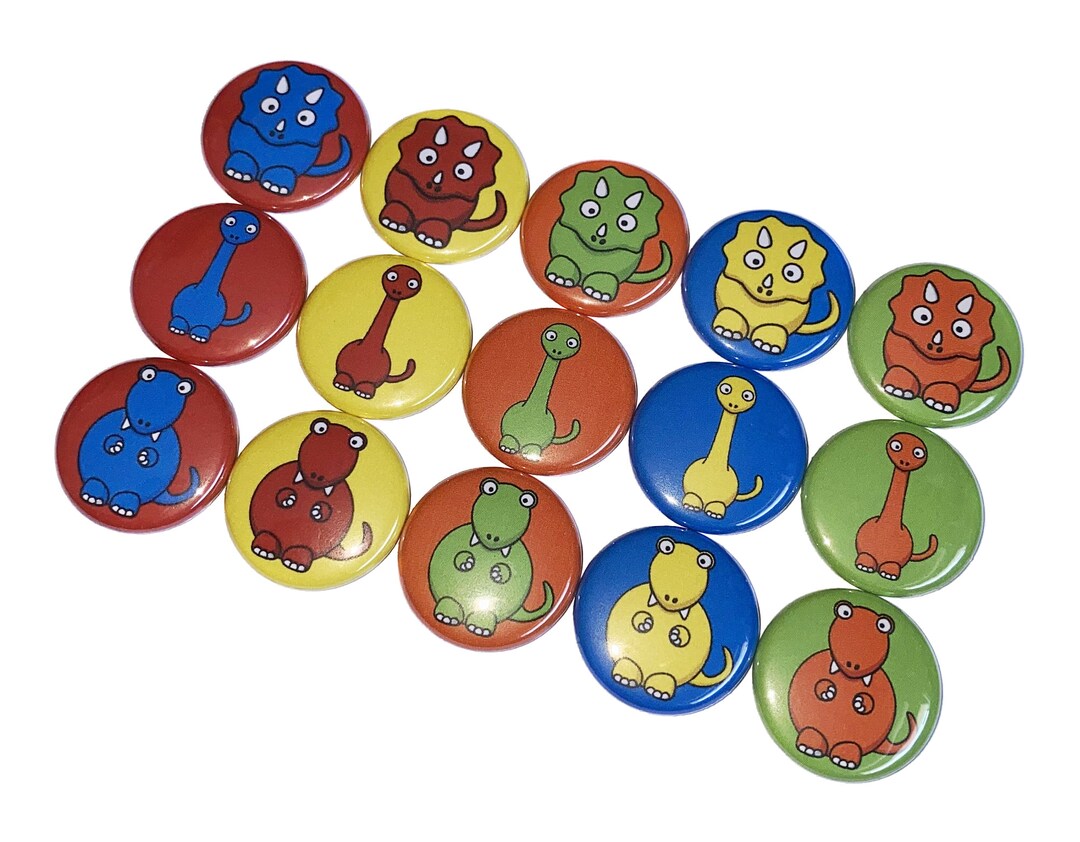 Dinosaur, 1", 1.25", Button, Dino, Dinosaur Theme, Dinosaur Decor, Gift ...