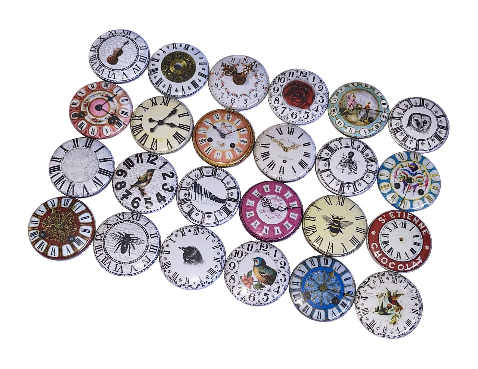 Clock Magnet, 1", 1.25", 1.5", 2.25", Button, Around the Clock, Time ...
