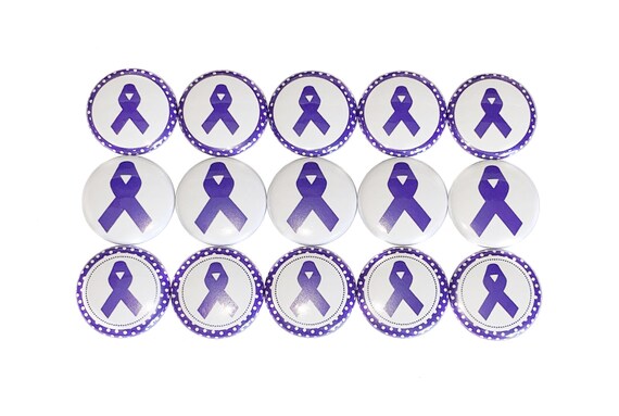 Purple Ribbon Magnet 1 1.25 Button Magnet | Etsy