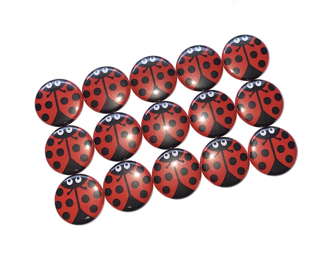 Red Ladybug Magnet, 1", 1.25", 1.5", Button Magnet, Ladybug, Red ...