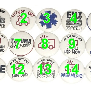 EMT Magnet, Paramedic Magnet 1", 1.25", 1.5", 2.25", Button Magnet ...