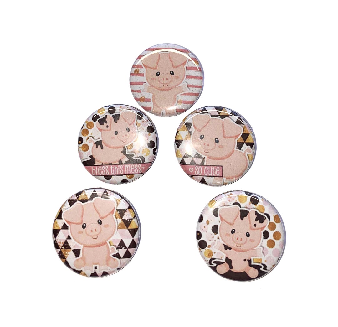 Pig, Imperfect, 1.25" Pinback Button, 5 Buttons, Ready to Ship, A011 - Etsy
