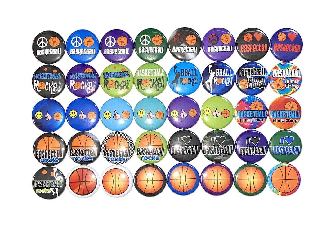 Basketball Magnet, 1", 1.25", 1.5", Button Magnet, Basketball ...