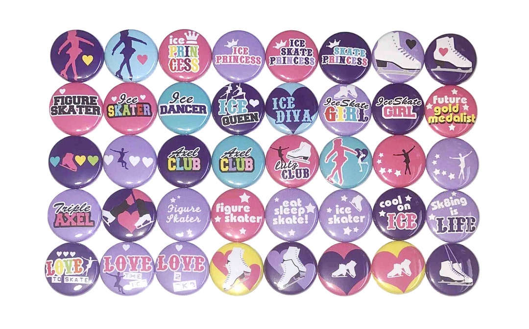 Ice Skating Magnet, 1", 1.25", Button Magnet, Ice Skate Magnet, Ice ...