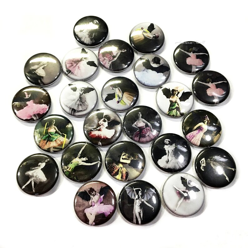 Ballerina Magnet, Gothic, 1", 1.25", 1.5", 2.25", Button Magnet, Ballet ...