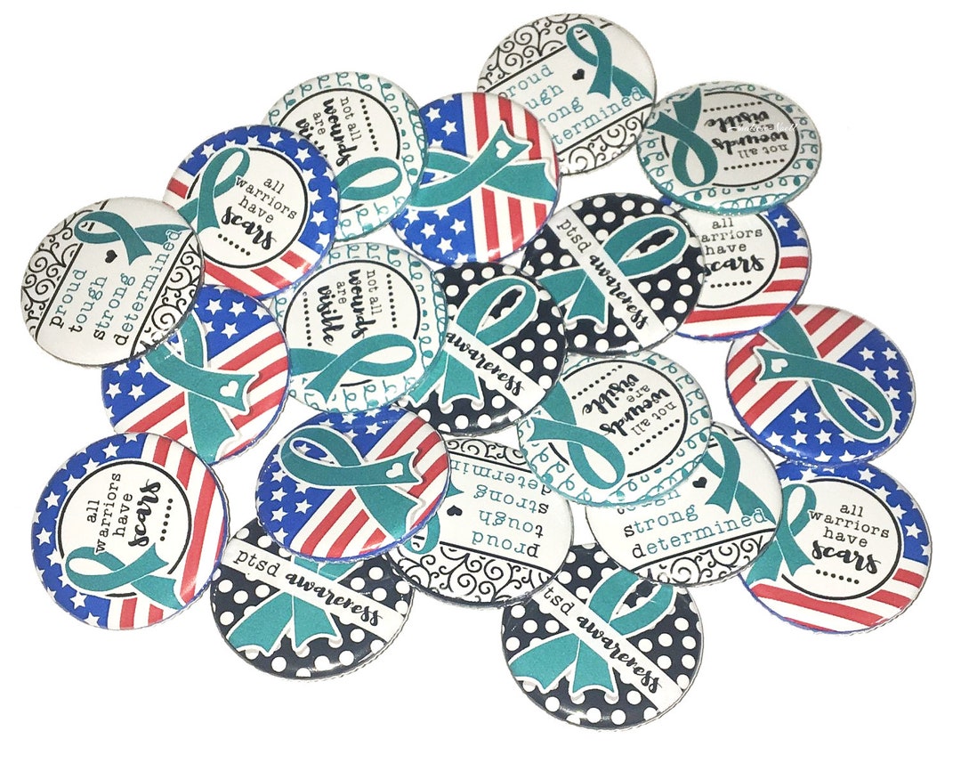 PTSD Ribbon, 1, 1.25, 1.5, 2.25, Button, PTSD, Awareness, Veteran PTSD ...