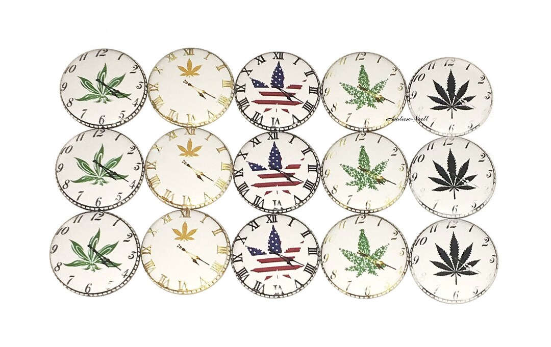 Weed Clock Magnet, 1", 1.25", 1.5", Button Magnet, Marijuana Awareness ...