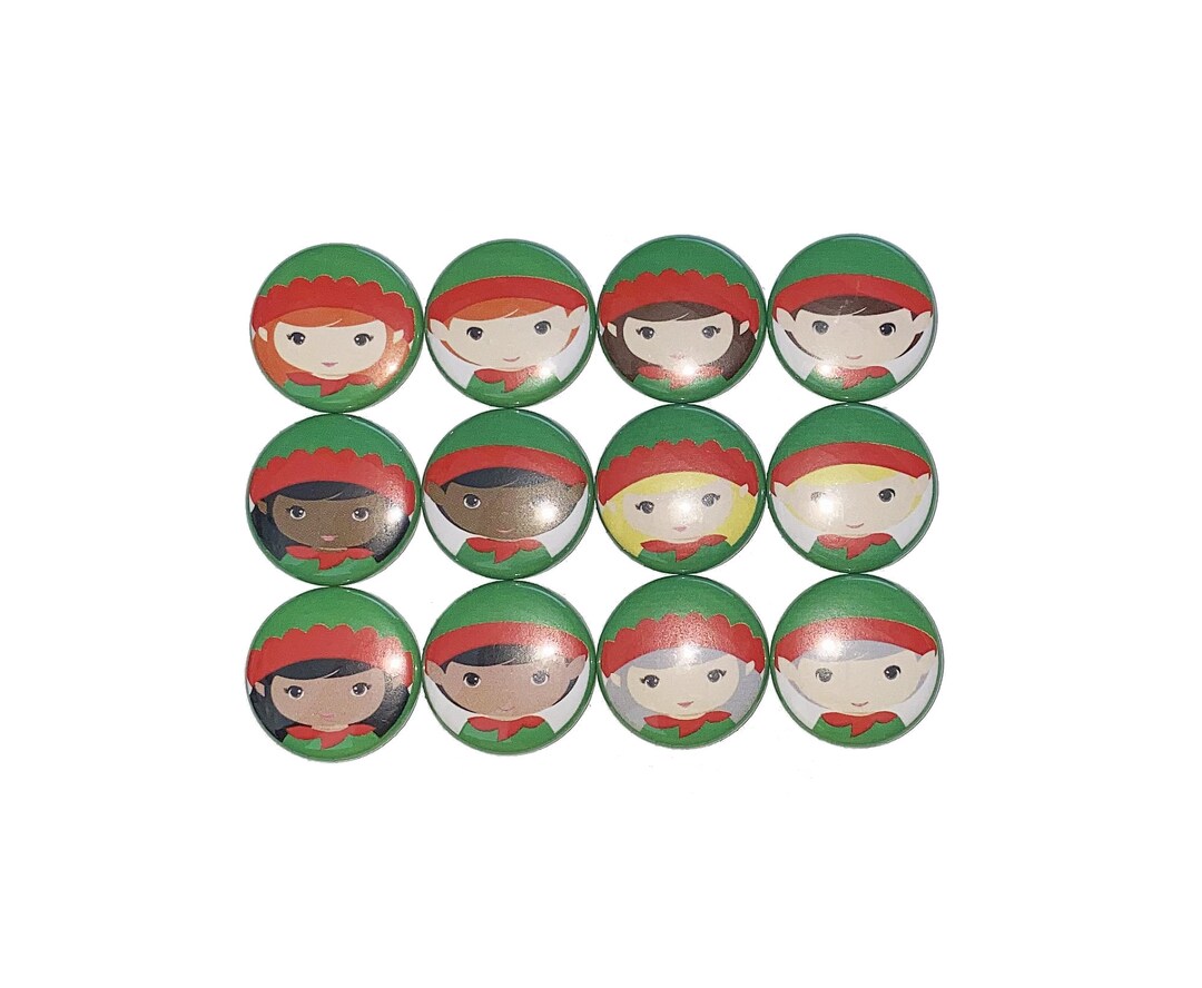 Elf Face Magnet, 1", 1.25", 1.5", 2.25", Button Magnet, Elves, Elf ...
