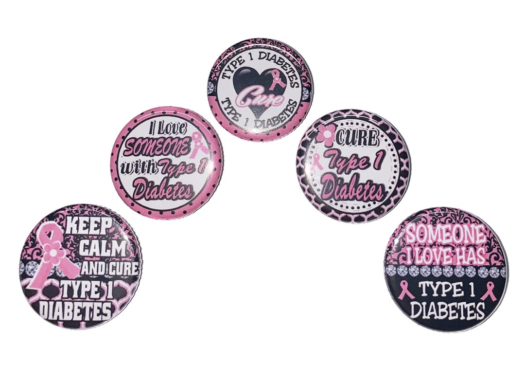 Diabetes Magnet, Type 1, 1", 1.25", Button Magnet, Diabetes Awareness ...