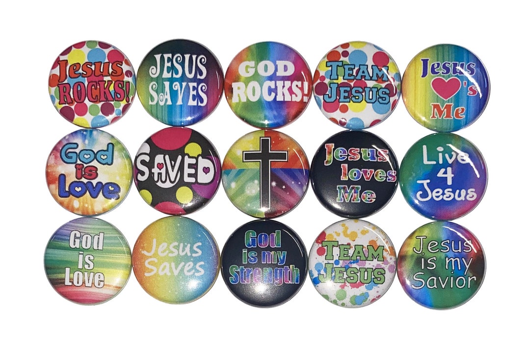Jesus Saves Magnet, 1", 1.25", Button Magnet, Christian, Jesus Loves Me ...