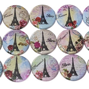 Eiffel Tower, 1", 1.25", 1.5", 2.25", Button, Paris, Paris Theme, Paris ...