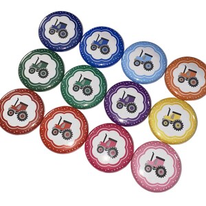 Tractor Magnet, 1", 1.25", 1.5", 2.25", Button Magnet, Tractors, VT006 ...