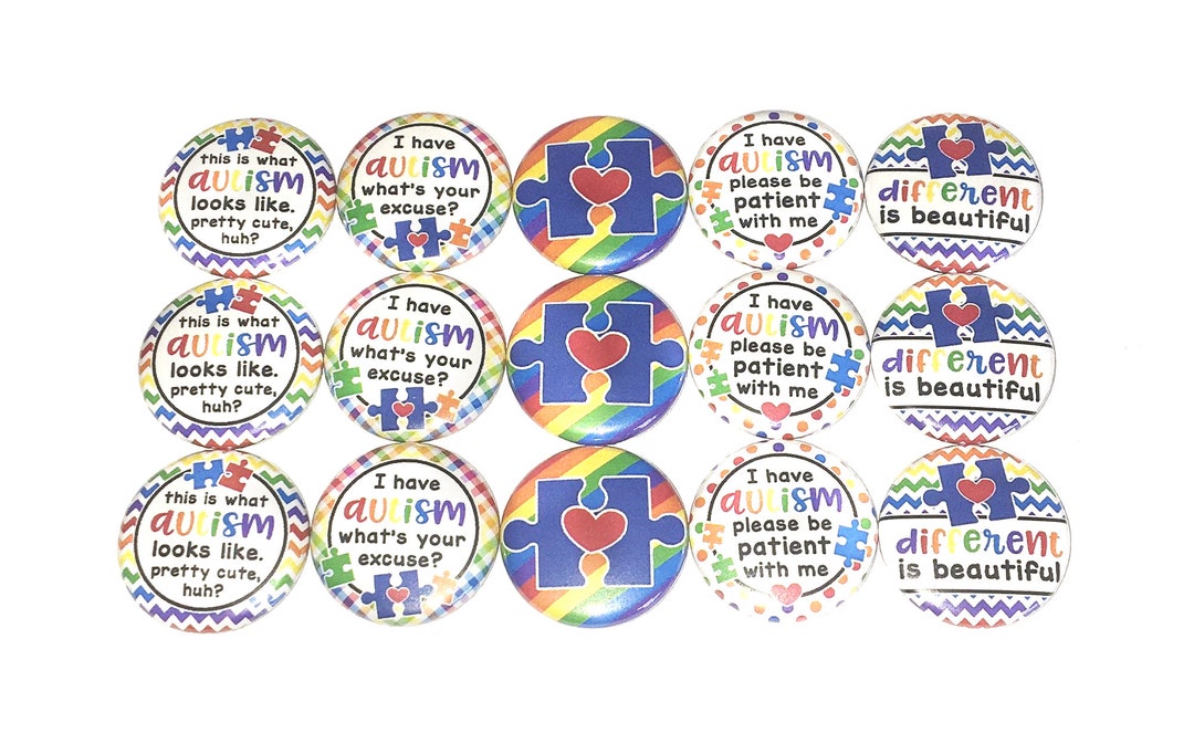 Autism Awareness Magnet, 1", 1.25", 1.5", 2.25", Button Magnet, Autism ...