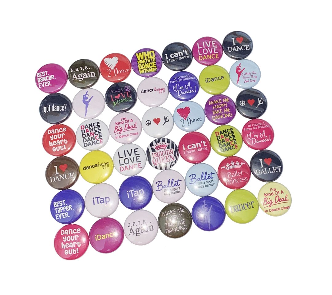 Dance, 1", 1.25", 1.5", 2.25", Button, Dancer, Dancing Decor, Dance ...
