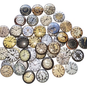 Clocks, 1", 1.25", 1.5", Button, Clock Button, Time, Clock Theme, Clock ...