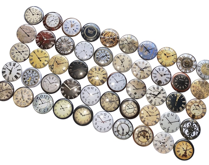 Clocks, 1", 1.25", 1.5", Button, Clock Button, Time, Clock Theme, Clock ...