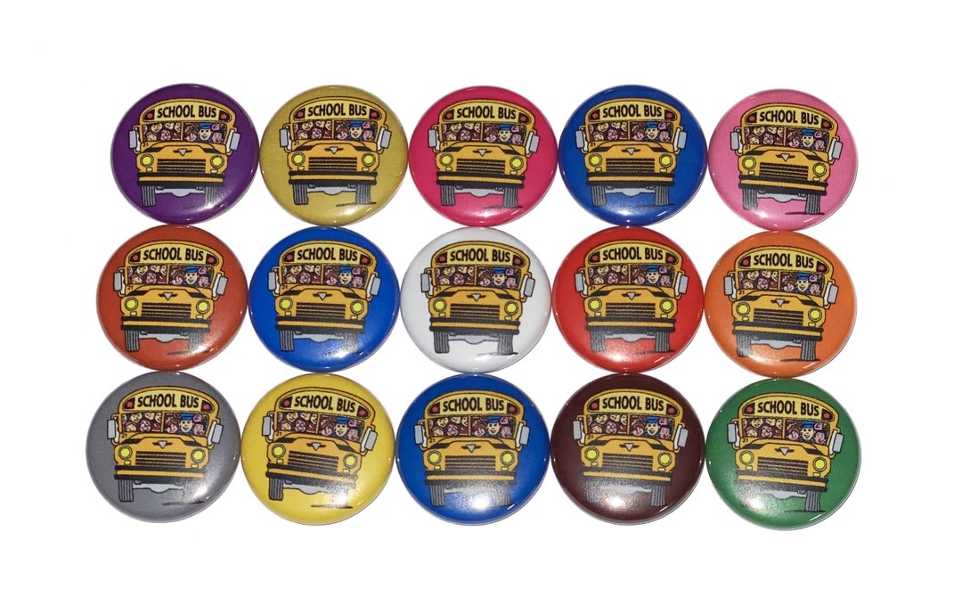 School Bus Magnet, 1", 1.25", Button Magnet, School Decor, Back to ...