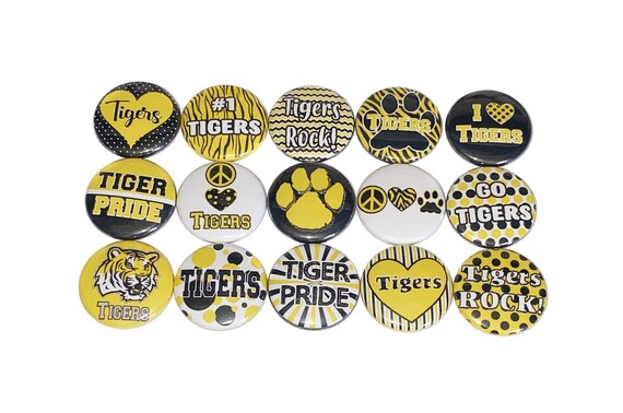Tiger Magnet 1 1.25 Button Magnet Black | Etsy