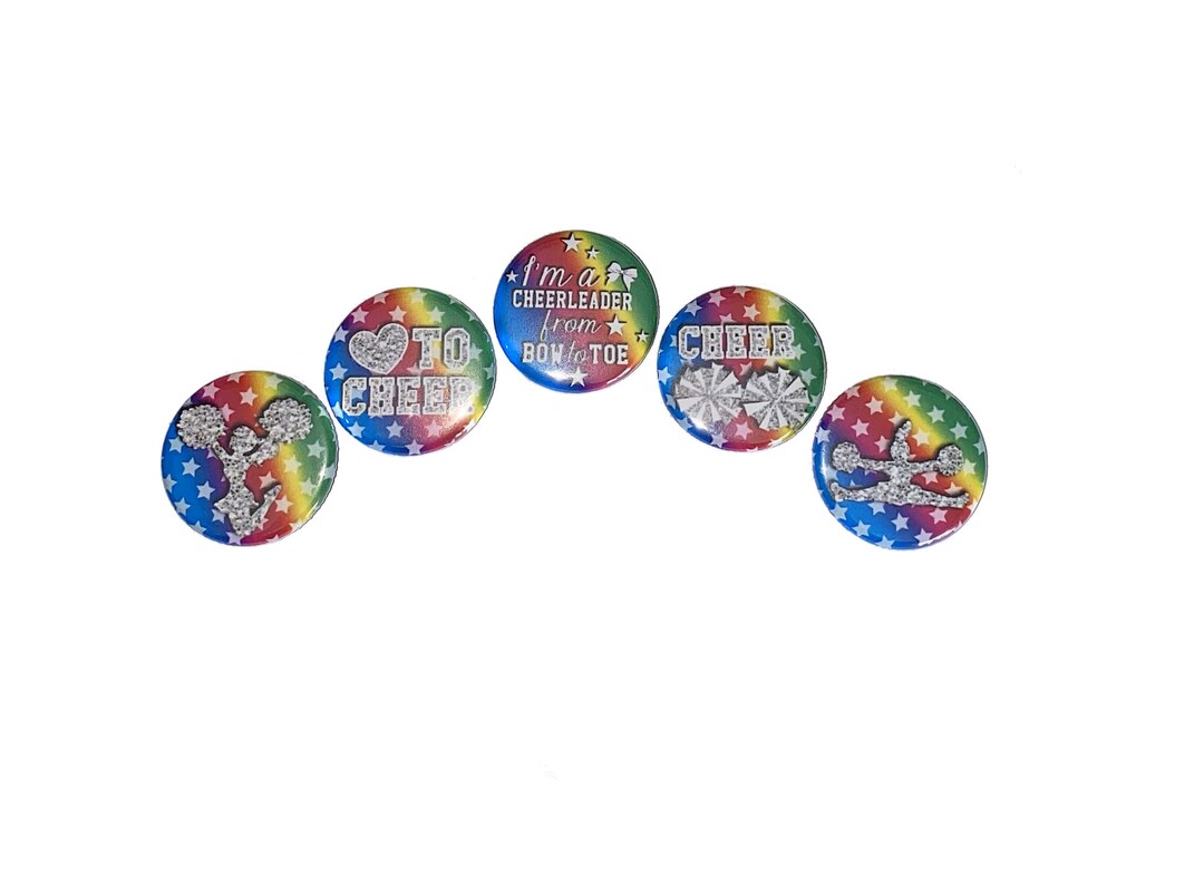 Rainbow Cheer, Cheer Magnet, 1, 1.25, 1.5, Button Magnet, Cheer Theme ...