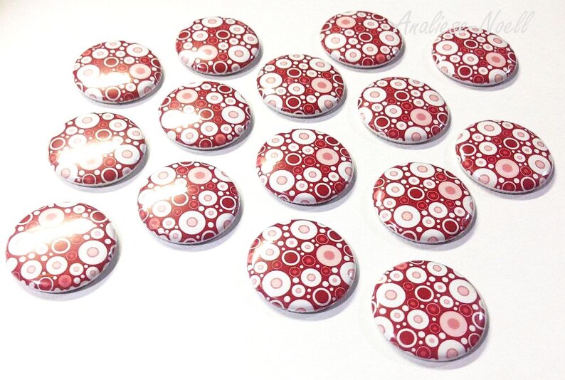 Red Magnet 1 1.25 Button Magnet Red Dots Red - Etsy