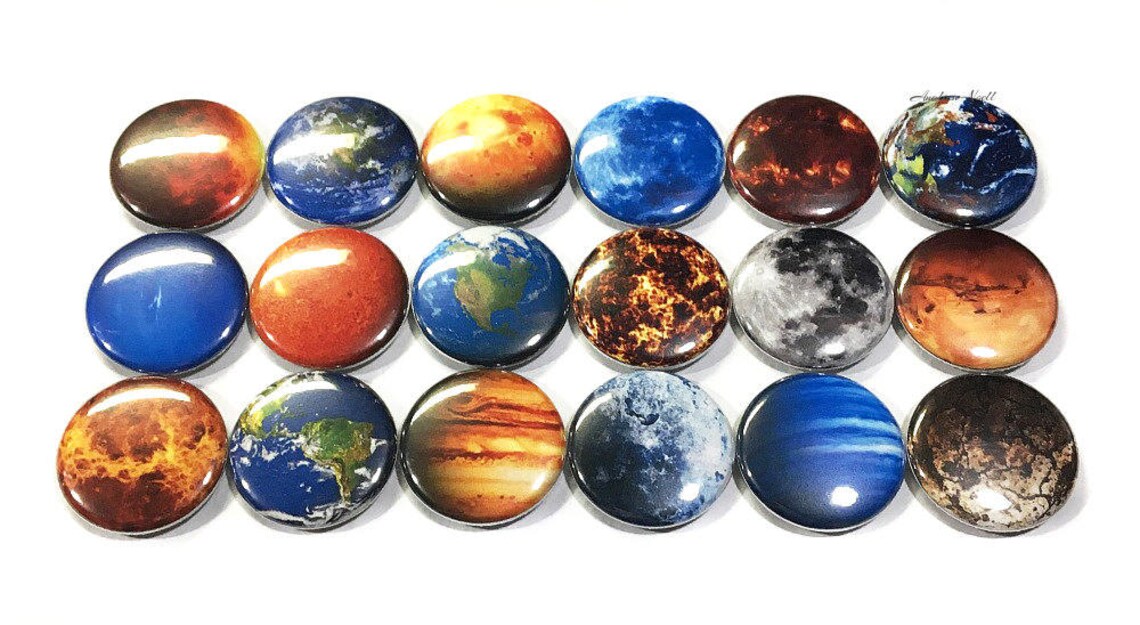 Planet Magnet 1 1.25 Button Magnet Space | Etsy