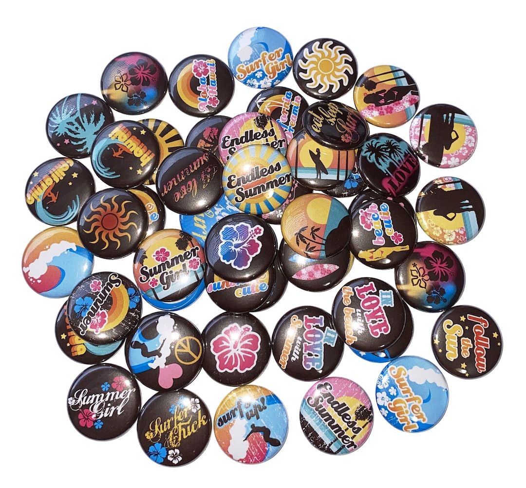 Surfing, 1", 1.25", Button, Surf Girl, Beach Theme, Surfer, Surf Board ...