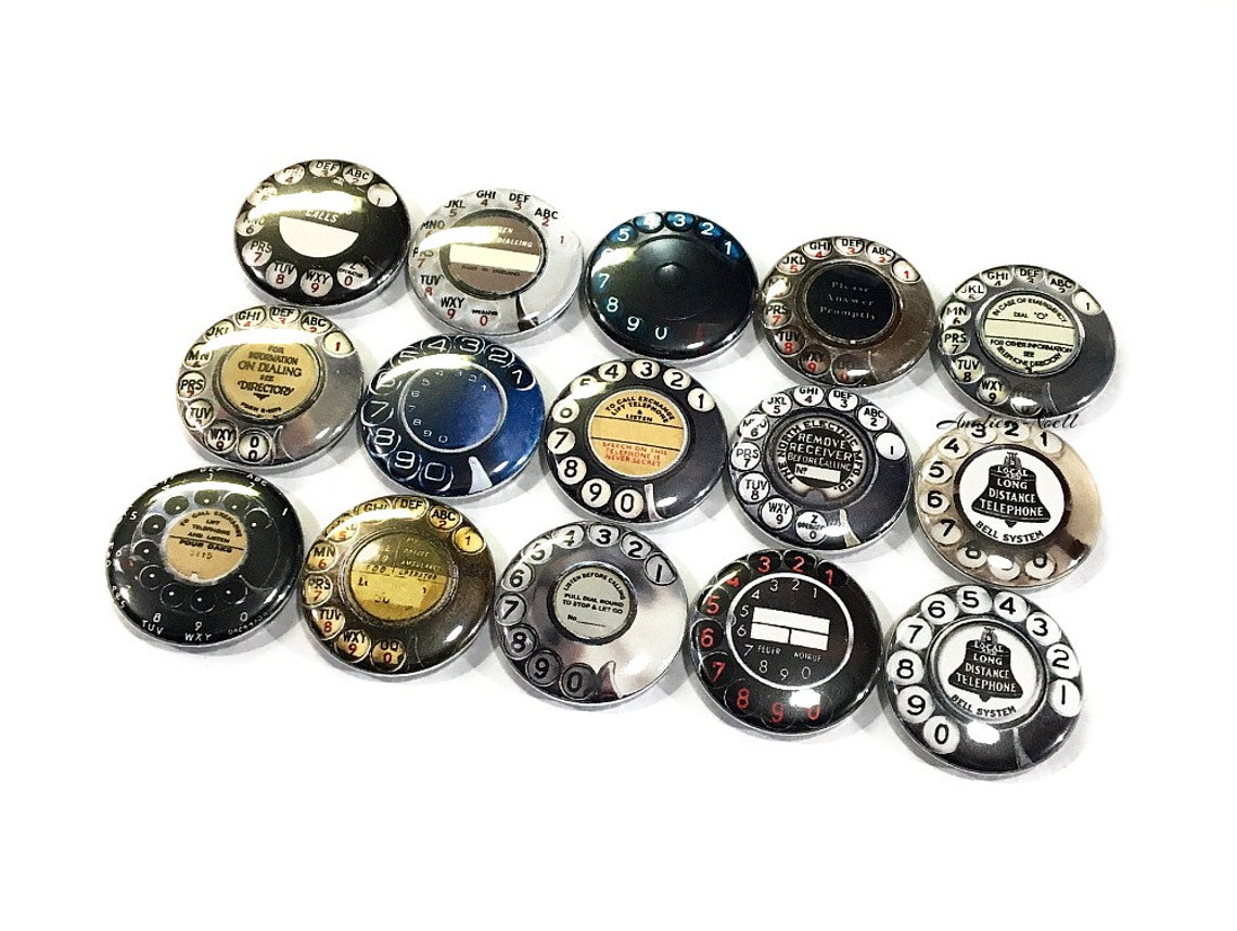 Rotary Dial 1 1.25 Button Phone Theme Vintage - Etsy