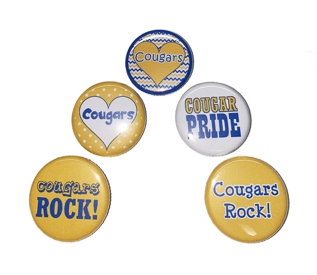 Cougar Magnet Blue Yellow Gold 1 1.25 Button - Etsy.de
