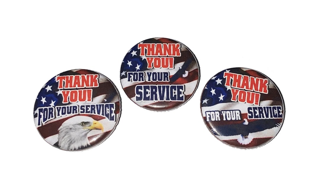 Veteran Magnet, 1", 1.25", 1.5", Button Magnet, Thank You, Military ...
