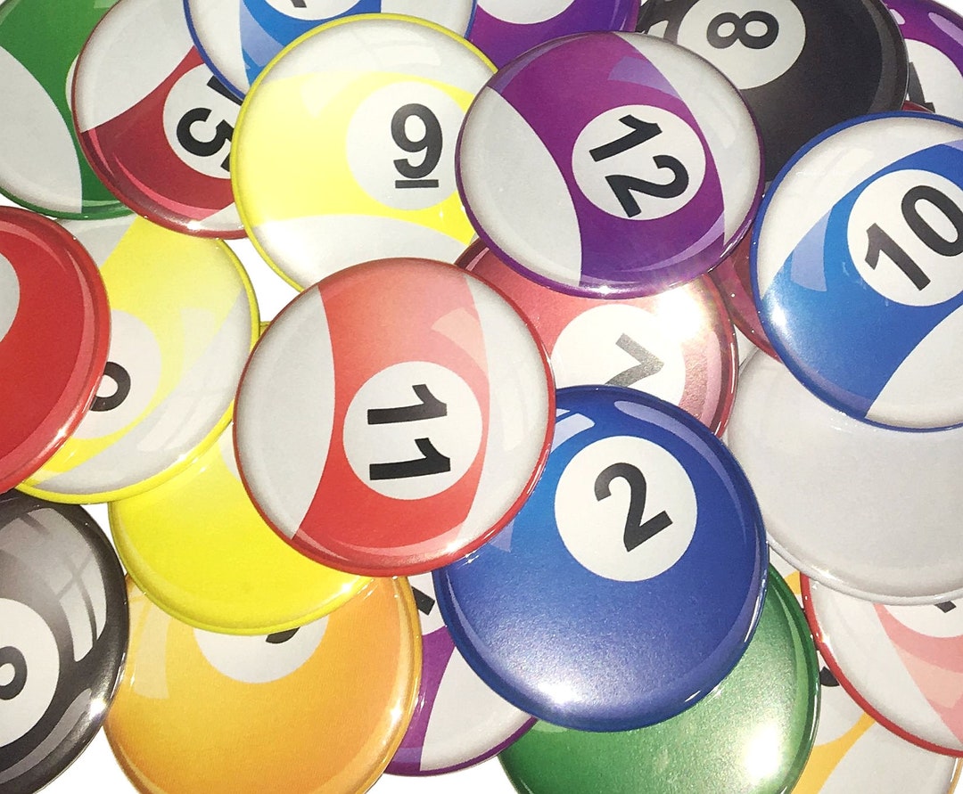 Pool Magnet, Billard Magnet, 1", 1.25", 1.5", 2.25", Button Magnet ...