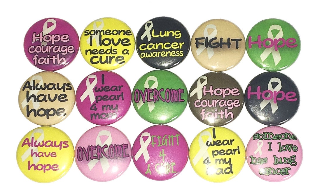 Lung Cancer, Magnet, 1", 1.25", Button Magnet, Lung Cancer Ribbon ...