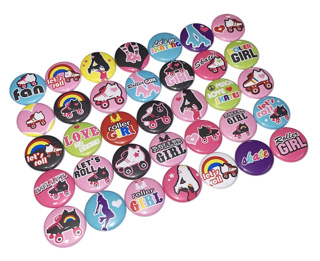 Roller Skate, 1", 1.25", 1.5", Button, Skating, Roller Skate Decor ...