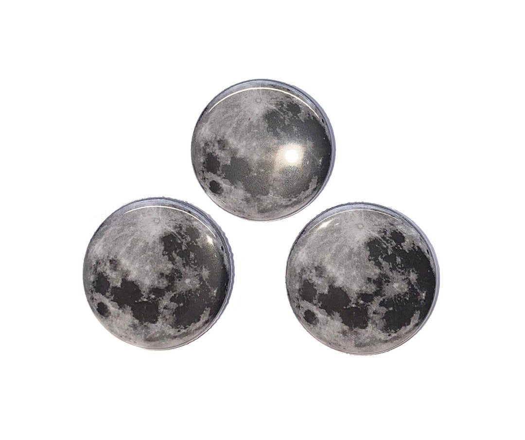 Moon, 1", 1.25", Button, Moon Party Favor, Moon Theme, Moon Decor, Moon ...