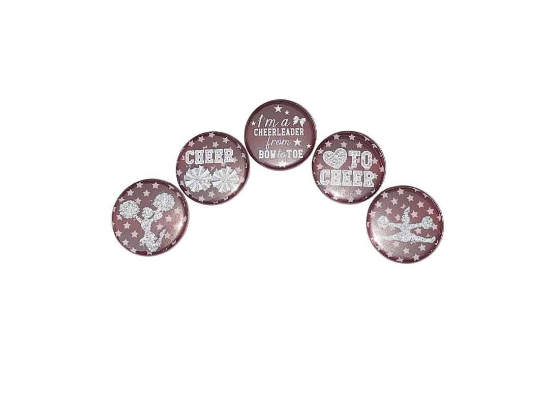 Maroon Cheer, Cheer, 1", 1.25", 1.5", Button, Cheer Theme, Cheer Decor ...