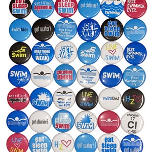 Swimmer Magnet, 1", 1.25", 1.5", 2.25", Button Magnet, Party Favor ...