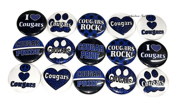 Cougar Magnet 1 1.25 Button Magnet Blue | Etsy