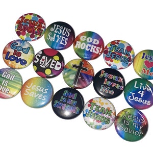 Jesus Saves Magnet, 1", 1.25", Button Magnet, Christian, Jesus Loves Me ...