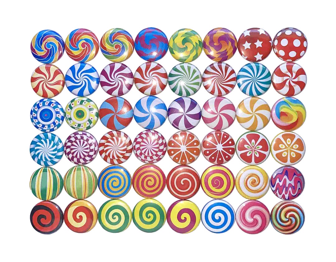 Candy Magnet, Peppermint Magnet, 1", 1.25", 1.5", 2.25", Button Magnet ...