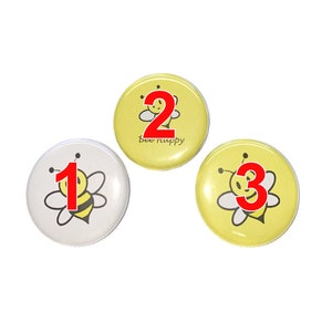 Bees, 1", 1.25", 1.5", Button, Bee Birthday, Bee Decor, Honey Bee, Bee ...