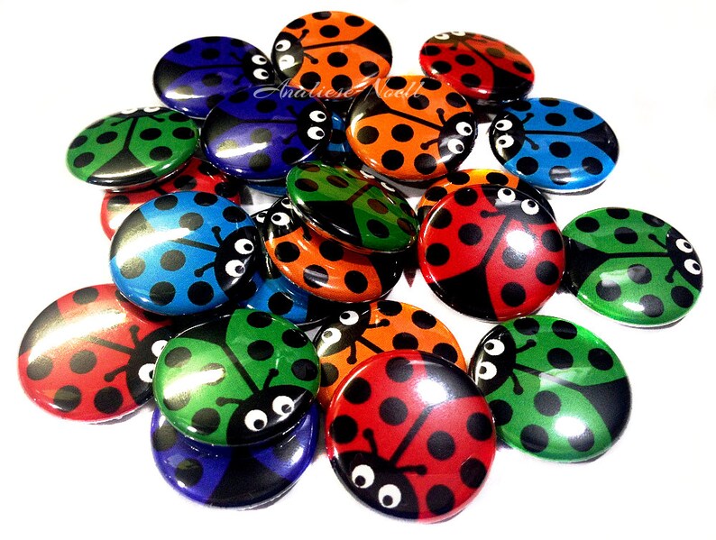 Ladybug 1 1.25 Button Lady Bug Pin Ladybug | Etsy