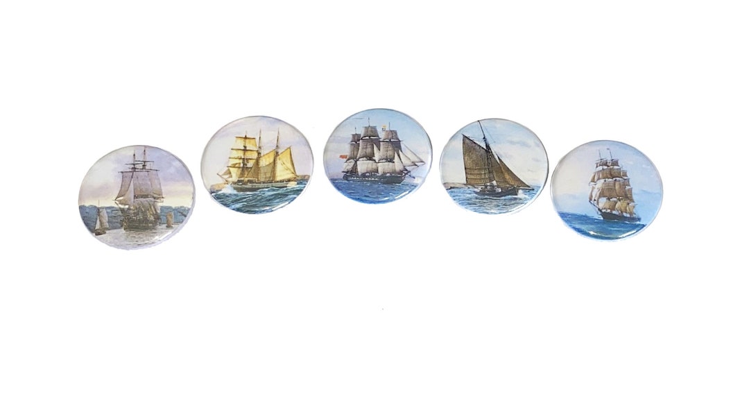 Old Ships, 1", 1.25", Button, Ship Theme, Nautical Theme, Ocean Theme ...