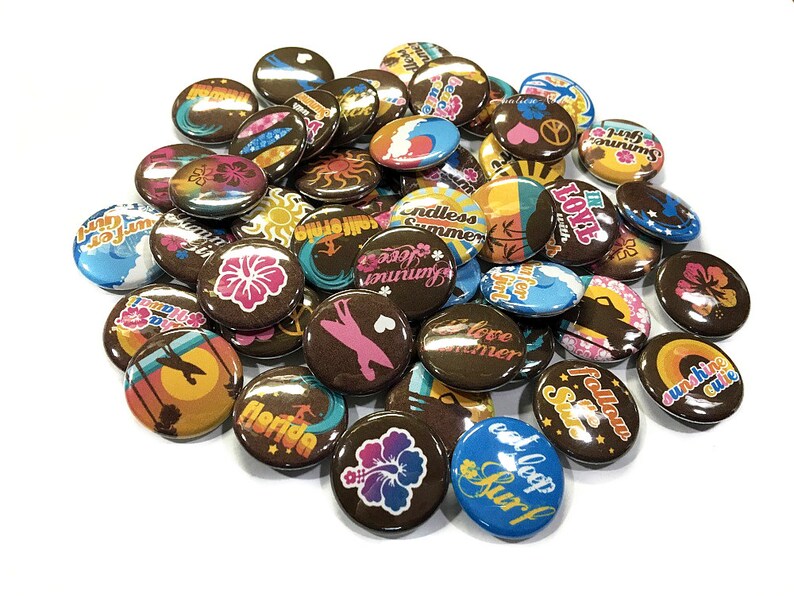 Surfing, 1", 1.25", Button, Surf Girl, Beach Theme, Surfer, Surf Board ...