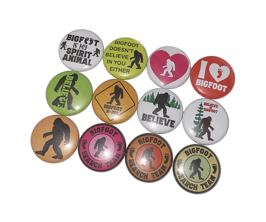 Bigfoot, Sasquatch, 1, 1.25, 1.5, 2.25, Button, Sasquatch, Bigfoot ...