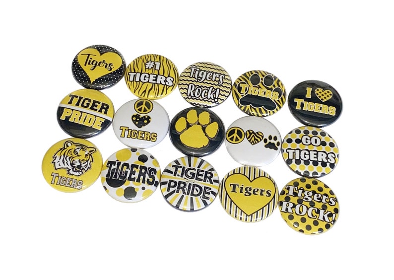 Tiger Magnet 1 1.25 Button Magnet Black | Etsy