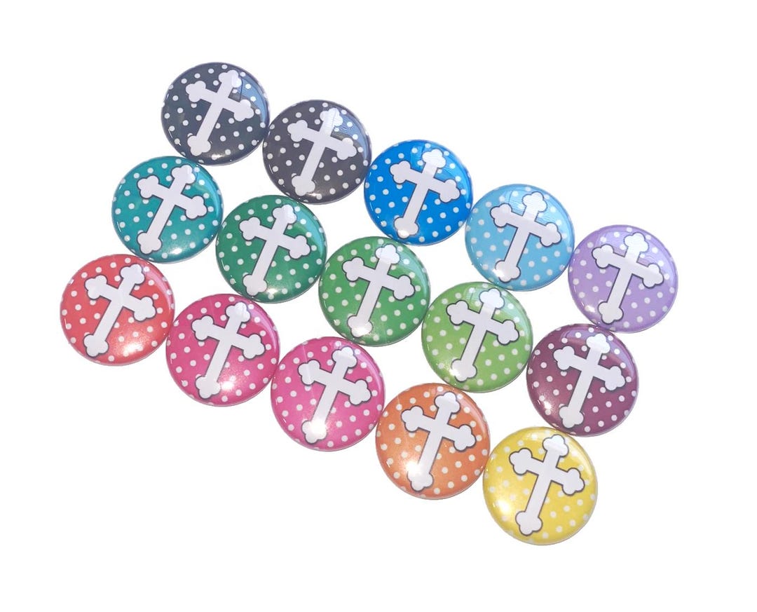 Crosses, Polka Dot, 1", 1.25", 1.5", Button, Cross Button, Cross, Cross ...