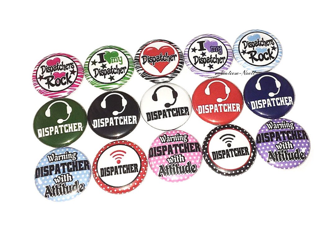 Dispatcher, Police Dispatcher, Fire Dispatcher, 1", 1.25", Button ...