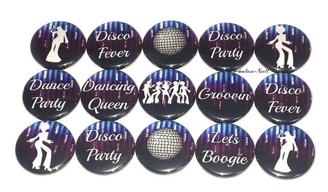 Disco Magnet, Dance Magnet, 1", 1.25", Button Magnet, Dance Party Favor ...