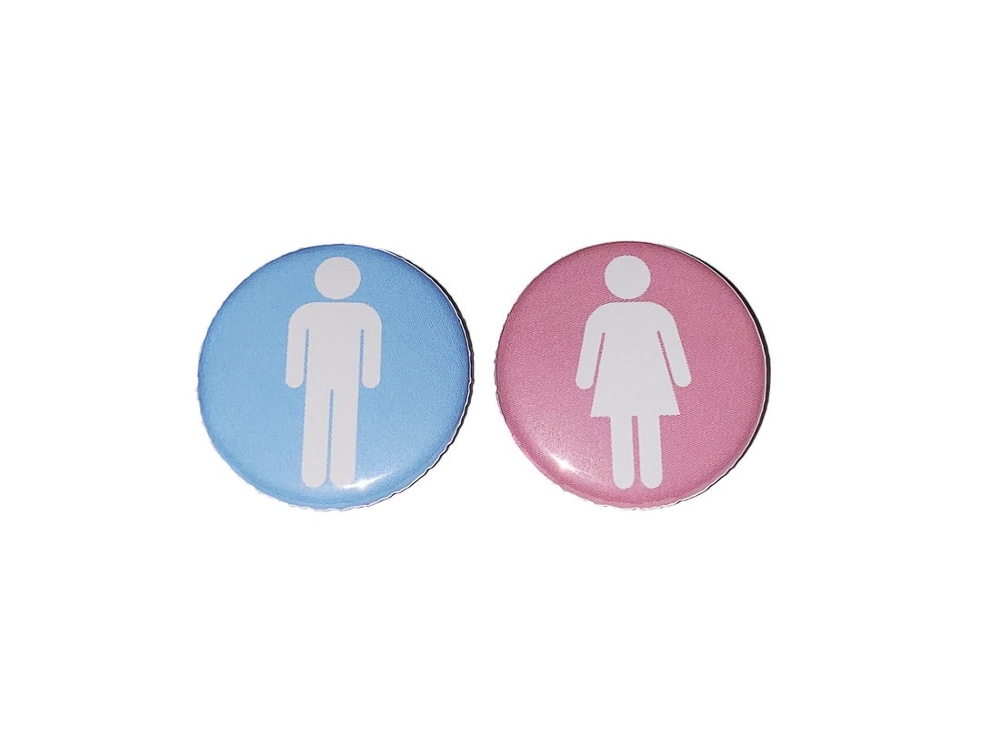 Gender Reveal, Blue, Pink, White, 1.25", 1.5", 2.25", Pinback Button ...