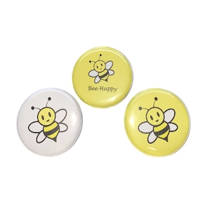 Bees, 1", 1.25", 1.5", Button, Bee Birthday, Bee Decor, Honey Bee, Bee ...